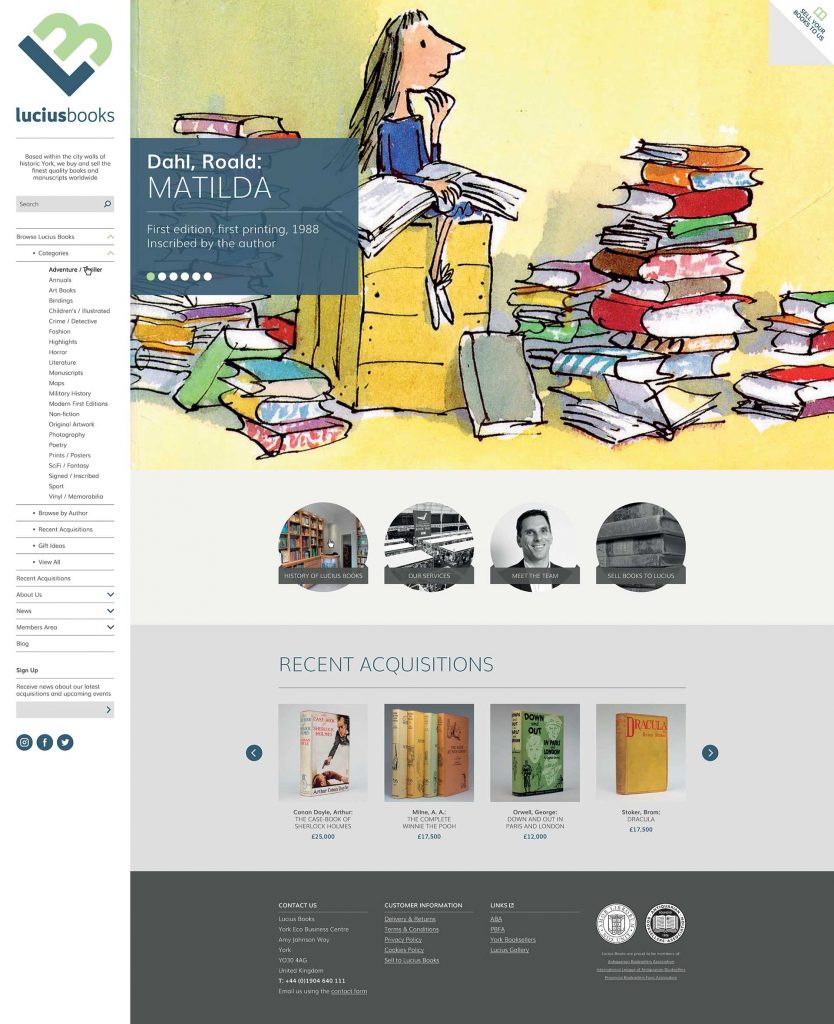 Lucius Books Website – HBA Graphic Design